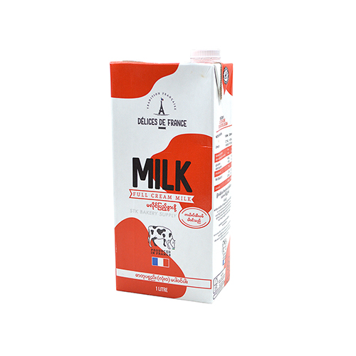 DELICES DE FRANCE UHT FULL CREAM MILK 1LIT(1 x 12 ) | STK Bakery Supply