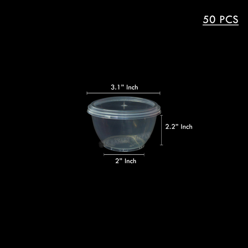PLASTIC PUDDING CUP BIG WITH LID (M S W 2) 50PCS | STK Bakery Supply