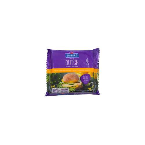 EMBORG DUTCH GOUDA SLICED CHEESE 200G | STK Bakery Supply